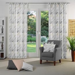 WIRTH Vorhang &raquo;Bray&laquo; Schlaufen 1 Stk. tlg. grau Jacquard, Baumwolle, Polyester 145cm, Schlaufen, 132cm