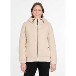Ragwear Damen Fleecejacke &raquo;COUSY SHORT&laquo; mit Kapuze h&uuml;ftlange L&auml;nge, mit Rei&szlig;verschluss, figurumspielende Passform beige S