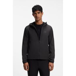 BOSS Green Herren BOSS Green Windbreaker mit Kapuze Regular Fit, Superleichte Qualit&auml;t, Packfunktion innen in der Kapuze schwarz 3XL