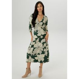 Aniston Selected Damen Aniston SELECTED Jerseykleid mit V-Ausschnitt in Wickel-Optik gr&uuml;n 34, N-Gr