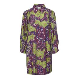 Y.A.S YAS Kleid 'EMILI' Damen Gr&ouml;&szlig;e 36 gr&uuml;n / violettblau / beere / wei&szlig; Sommerkleid