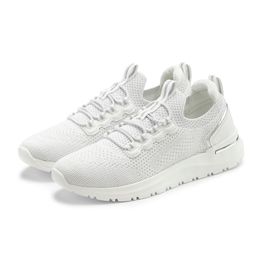 Vivance Damen Sneaker &raquo;Freizeitschuh, Halbschuh, Turnschuh, Slip-On-Sneaker,&laquo; mit elastischen Schn&uuml;rb&auml;ndern zum Reinschl&uuml;pfen VEGAN wei&szlig; 42
