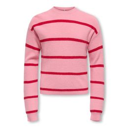 Kids Only M&auml;dchen KIDS Only Strickpullover &raquo;KOGFRANCA SHORT L/S STRIPE KNT NOOS&laquo; Viskosemischung, loose fit rosa 158/164