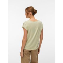 V&eacute;ro Moda Vero Moda Damen T-Shirt &raquo;VMAVA PLAIN SS TOP JRS NOOS&laquo; Materialmix, regular fit beige XS