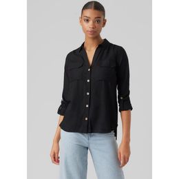 V&eacute;ro Moda Vero Moda Damen Hemdbluse &raquo;VMBUMPY L/S SHIRT NEW WVN GA NOOS&laquo; Viskose, regular fit schwarz XS
