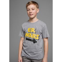 Kidsworld Jungen Kidsworld T-Shirt &raquo;ER WARS&laquo; Langarm, Basic-Passform, trendiger Print, Rundhalsausschnitt grau 128/134