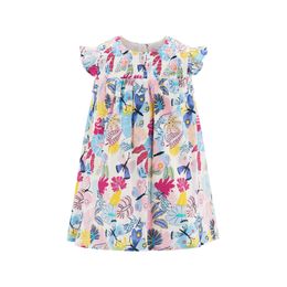 happy girls Kleid M&auml;dchen Gr&ouml;&szlig;e 104 azur / hellblau / curry / dunkelpink