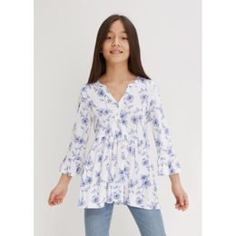 bonprix Kinder bonprix Longtunika eleganter Look, Regular Fit, 3/4-&Auml;rmel, mit Alloverprint wei&szlig; 176/182