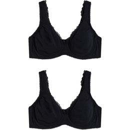 bonprix Minimizer-BH Packung, 2er, mit B&uuml;gel, aus Baumwolle und Elasthan, im 2er-Pack 95, Cup C Minimizer-BH