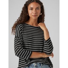 V&eacute;ro Moda Vero Moda Damen Rundhalspullover &raquo;VMBRIANNA 3/4 PULLOVER BOO REP&laquo; schwarz-wei&szlig; XS