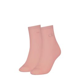 Calvin Klein Jeans Herren Socken &raquo;CK WOMEN SHORT SOCK 2P SHINY LOGO&laquo; 2 Paar, 1x mit Glitzer-Logo pink 35-38