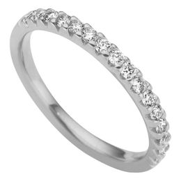 Firetti Damen Goldring &raquo;Schmuck Geschenk Gold 333 Damenring Vorsteckring Memoire Lab Grown&laquo; mit Brillanten silber 17, 0,33 VS = sehr kleine 