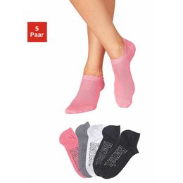 Bench. Damen Sneakersocken &raquo;Niedrige Sneaker Socken, Damen Baumwolle Sportsocken Atmungsaktiv&laquo; Packung, 5 Paar tlg. f&uuml;r modische Sneaker-Schuhe bunt 