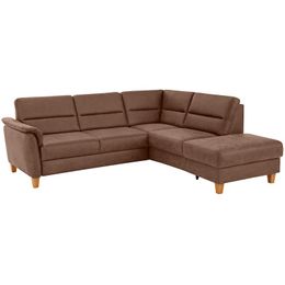 Home Affaire Ecksofa &raquo;Palmera L-Form, B: 236 cm&laquo; optional Schlaffunktion & Bettkasten, Federkern braun 100% Polyester;Struktur (100% Polyester);Luxus-
