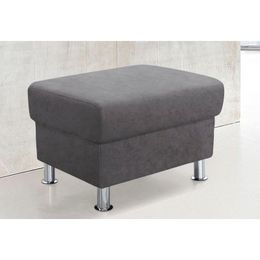 Trendmanufaktur Hocker &raquo;Rondo, Polsterhocker zur Serie, Breite 67 cm, F&uuml;&szlig;e chromfarben&laquo; Fu&szlig;hocker wahlweise mit Federkern, in verschiedenen Bez&uuml;gen 