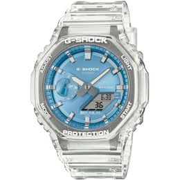 Casio G-Shock Herren Casio G-SHOCK Chronograph Quarzuhr,Armbanduhr,Herrenuhr, digital,bis 20bar wasserd. Resinarmband transparent Einheitsgr&ouml;&szlig;e