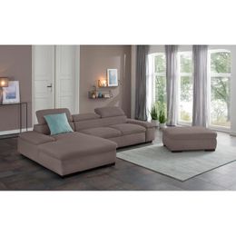 OTTO home Ecksofa &raquo;Alberto L-Form&laquo; mit Kopfteilverstellung, wahlweise mit Schlaffunktion grau 90% Polyester, 10% Polyamid;Luxus-Microfaser ALTARA 