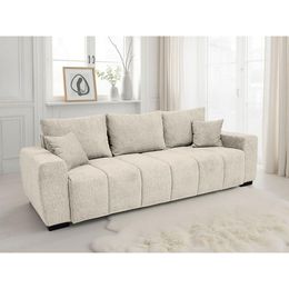 Home Affaire Schlafsofa &raquo;Bello, B: 239 cm, Liegefl. 142x194 cm&laquo; Schlaffunktion, Bettkasten & 2 Zierkissen, Federkern beige 100% Polyester B/H/T: 239cm