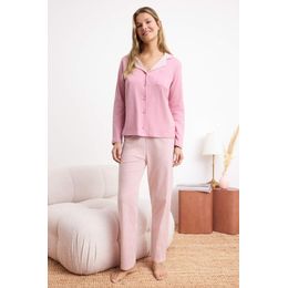 Trendyol Pyjama Damen Gr&ouml;&szlig;e XL hellpink / wei&szlig; Sommerkleid