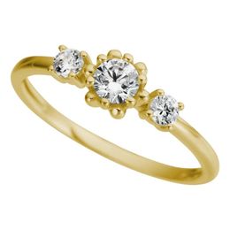 Firetti Damen Fingerring &raquo;Schmuck Geschenk Gold 333 Damenring Goldring Blume&laquo; mit Zirkonia (synth.) 18, Gelbgold 333, 1mm