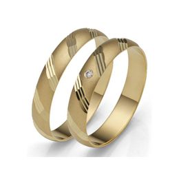 Firetti Unisex Trauring &raquo;Schmuck Geschenk Gold 375 Hochzeit Ehering "LIEBE"&laquo; Made in Germany, wahlweise mit oder ohne Brillanten gold 52, 0,02 SI = 