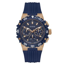 Guess Herren Multifunktionsuhr &raquo;FORE&laquo; Quarzuhr, Armbanduhr, Herrenuhr, Silikonarmband, analog, Wochentag blau Einheitsgr&ouml;&szlig;e