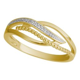 Firetti Damen Fingerring &raquo;Schmuck Geschenk Gold 333 Damenring Goldring Tropfen&laquo; mit Brillanten 16, 0,03 P2 = erkennbare Einschl&uuml;sse, Diamanten 