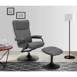 Home Affaire Relaxsessel &raquo;Istad, TV-Sessel, Sessel mit Hocker und Schlaffunktion,&laquo; mit Drehfu&szlig;, nordisches Design und Hocker grau 100% Polyurethane 
