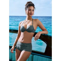 Lascana Damen Lascana Bikini-Hotpants &raquo;Italy&laquo; mit Zierg&uuml;rtel gr&uuml;n 42, N-Gr