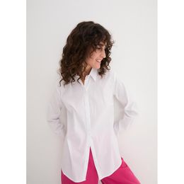 bonprix Damen bonprix Langarmbluse figurbetonte Passform, f&uuml;r klassischen Look, aus Baumwollmischung wei&szlig; 40