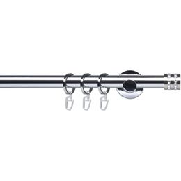 Liedeco Gardinenstange &raquo;Fertigstilgarnitur 20 mm Piano Miami&laquo; &Oslash; 2 mm 1 l&auml;ufig-l&auml;ufig Fixma&szlig; Gardinenstange Komplett grau Eisen B/L: 120cm &Oslash; 2mm, 1 Stk., 1 