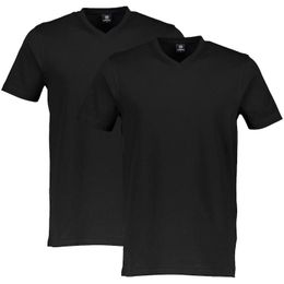Lerros Herren Lerros V-Shirt Spar-Set, 2 Stk. unifarben, 2-er Pack V-Shirt schwarz M