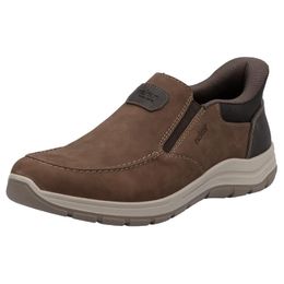 Rieker Herren Slip-On Sneaker , Slipper, Freizeitschuh, Halbschuh mit Gummizug und Soft Einlegesohle braun 40