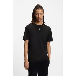 Hugo Herren Hugo T-Shirt &raquo;Dalile Metal Logo&laquo; Regular Fit, Premium Interlock Cotton schwarz M