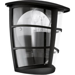 Eglo Wandleuchte &raquo;Aloria Au&szlig;en-Wandlampe, Au&szlig;enleuchte, Aluguss, Kunststoff, E27, IP44&laquo; E27 1 Stk. Wand-/Deckenleuchte - L18 x H20 x AL12 cm - schwarz