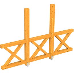 Skan Holz Carport-Seitenwand &raquo;Andreaskreuz&laquo; freistehehend braun Holzwerkstoff B/H/T: 293cm x 210cm