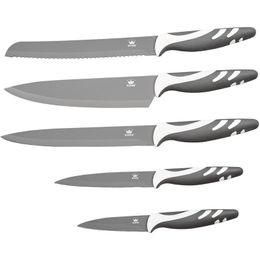 King Messer-Set Mit beschichteten Klingen grau Edelstahl Einheitsgr&ouml;&szlig;e