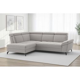 Sit & More sit&more Ecksofa &raquo;Vanity; L-Form, B. 254 cm&laquo; Inkl.Sitz-,Kopf-und Armteilverstellung 95% Polyester 5% Polyamid B/H/T: 254cm x 84cm x 197cm, Flachgewebe