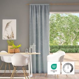 Neutex for you! Vorhang &raquo;Mara-ECO&laquo; Stangendurchzug 1 Stk. tlg. grau Jacquard, Polyester 245cm, Stangendurchzug, 144cm