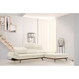 Creation BY ROLF BENZ Ecksofa &raquo;CR.420, Designecksofa, L-Form&laquo; in 2 Qualit&auml;ten, Holzrahmen in Eiche Natur oder Nu&szlig;baum, Breite 293 cm wei&szlig; Flachgewebe 