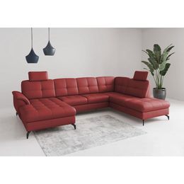 Sit & More sit&more Wohnlandschaft &raquo;Zora&laquo; B/H/T: 212cm, NaturLEDER Stoff,mega-Recamiere links, ohne Bett,ohne Bettkasten