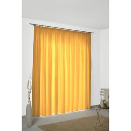 WIRTH Vorhang &raquo;Felsted&laquo; Kr&auml;uselband 1 Stk. tlg. gelb Jacquard, Polyester 150cm, Kr&auml;uselband, 132cm