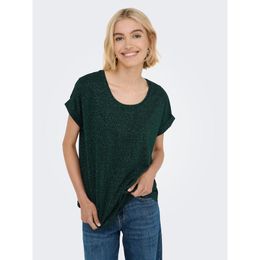 Only Damen Only Kurzarmshirt &raquo;ONLMOSTER GLITTER S/S TOP NOOS JRS&laquo; mit Glitzerdetail gr&uuml;n L