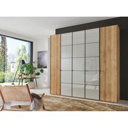 Wiemann Kleiderschrank &raquo;Quito&laquo; hochwertige Beschl&auml;ge inkl. T&uuml;rd&auml;mpfung beige Floatglas, Holzwerkstoff B/H/T: 246,3cm x 216cm x 58cm, T&uuml;ren: 5 Stk. 