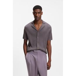 BOSS Herren BOSS Cardigan &raquo;Neri&laquo; Hemd im Regular Fit grau M