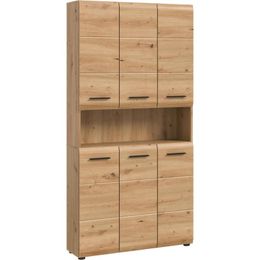 Welltime Stauraumschrank &raquo;FLORENZ, H&ouml;he 185 cm, 4 oder 6 T&uuml;ren, viel Stauraum&laquo; TOPSELLER!, 1 Stk. tlg. hochwertige MDF Front, Griff schwarz, 
