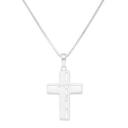 Firetti Damen Kette mit Anh&auml;nger &raquo;Schmuck Geschenk Silber 925 Halsschmuck Halskette Venezianer Kreuz&laquo; mit Zirkonia (synth.) silber Silber 925 (