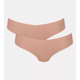 Sloggi Damen Sloggi Slip &raquo;ZERO Modal 2.0 Hipstring 2P&laquo; nahtlos und weich beige XS