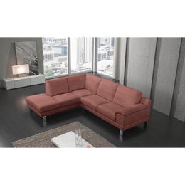 Egoitaliano Ecksofa &raquo;Shakira, Design und Sitzkomfort auf hohem Niveau, tolle Details&laquo; mit Ottomane, L-Form, elegante Metallf&uuml;&szlig;e braun B/H/T: 240cm x 84cm x 212cm,