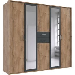 wimex Kleiderschrank &raquo;Diver Dreht&uuml;renschrank mit Spiegel, in der Breite: 225cm&laquo; Bestseller Schlafzimmerschrank wahlweise 3 Innenausstattungen grau B/H/T: 